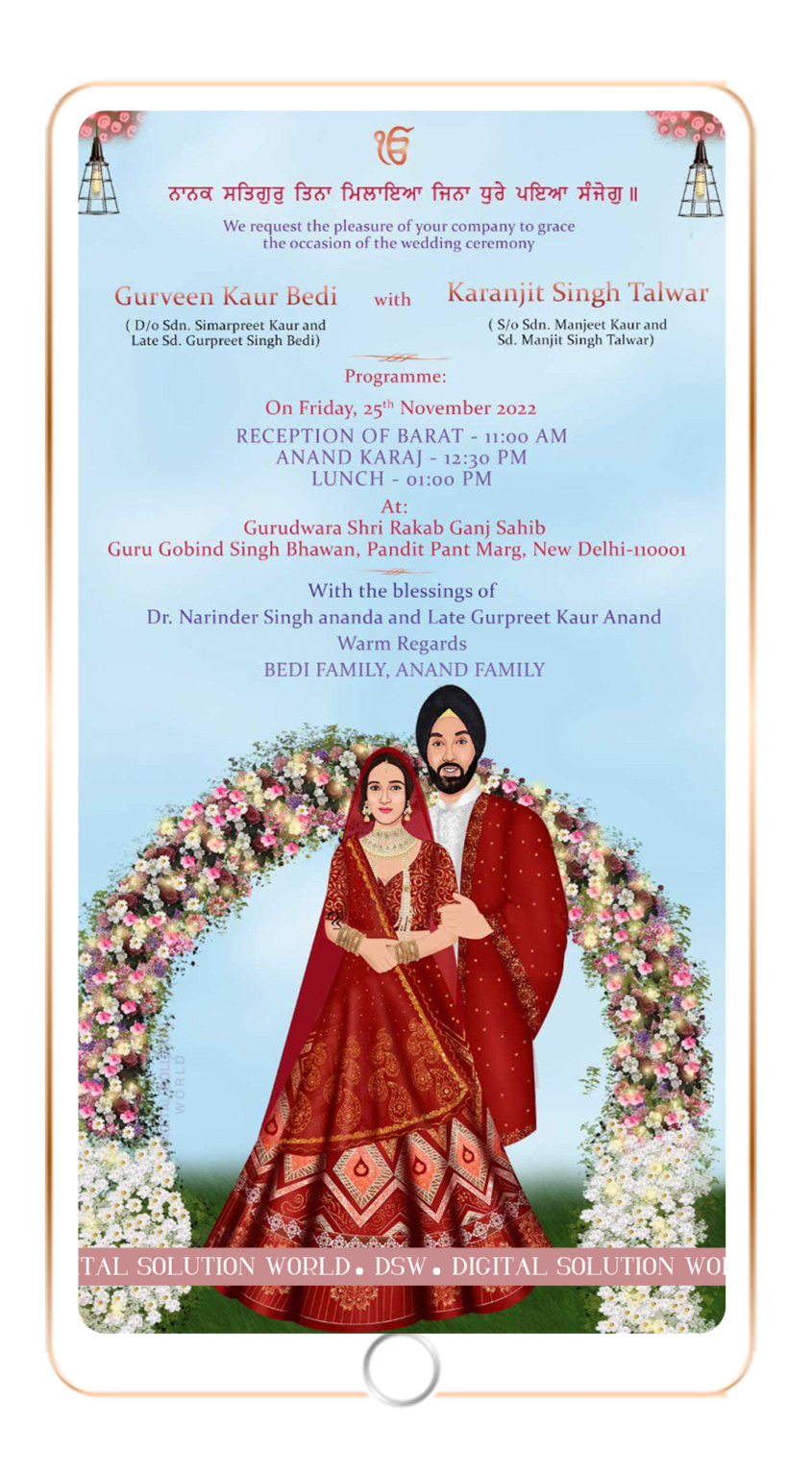 Beautiful Sangeet Ceremony Invitation E-card | Caricature Theme Sangeet ...