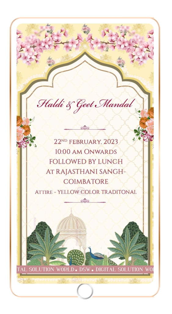 Traditional Haldi Invitation Card | Digital Haldi invitation card | DSW ...