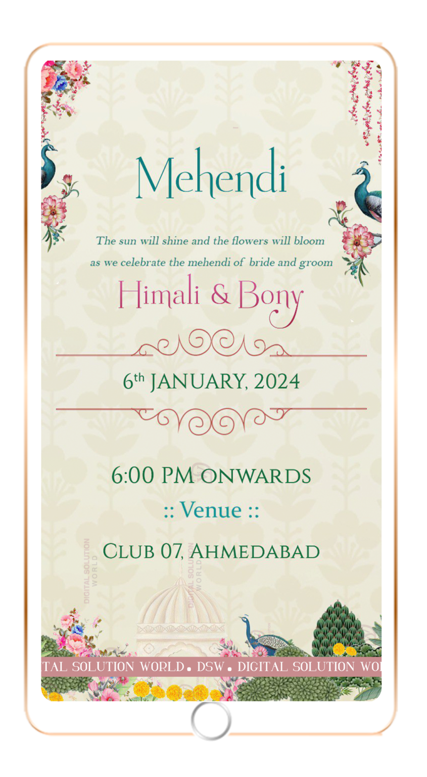 Digital Invitation card for Mehndi Ceremony | Mehendi Ceremony ...