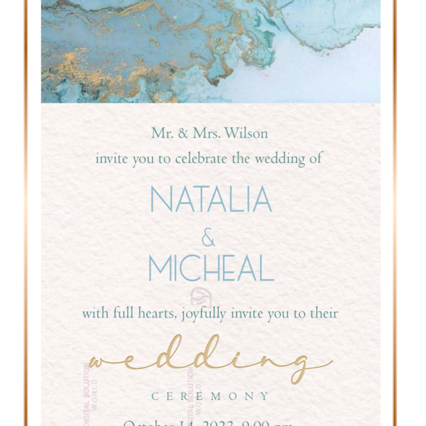 Stylish Wedding Invitation Card | Soothing Blue Theme Wedding ...