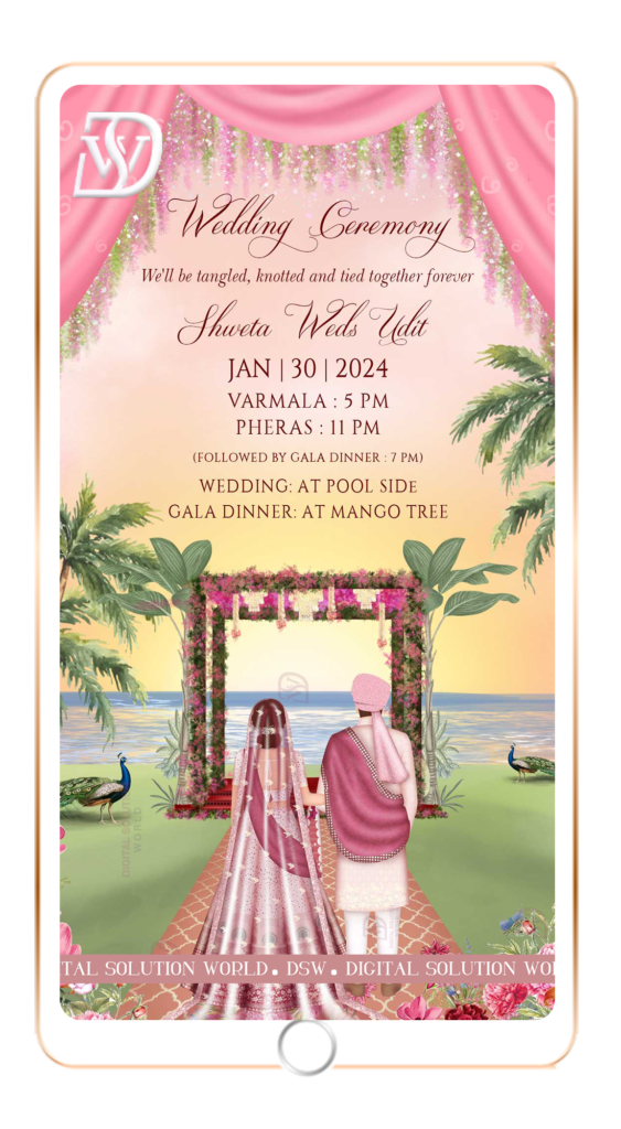 Destination Beach theme Wedding Invitation | Ocean Theme Wedding Card ...