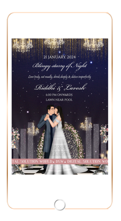 Sangeet Ceremony Invitation Card | Night Theme Sangeet Invitation E ...